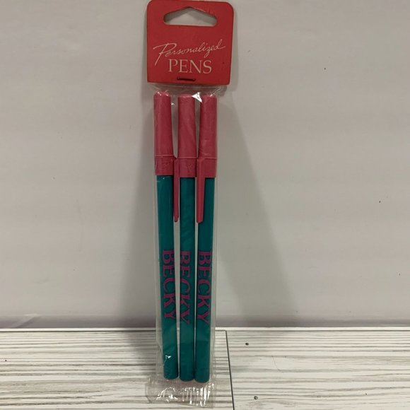 BIC | Office | Vintage Bic Pens Personalized Name Becky 3 Pack New Old ...